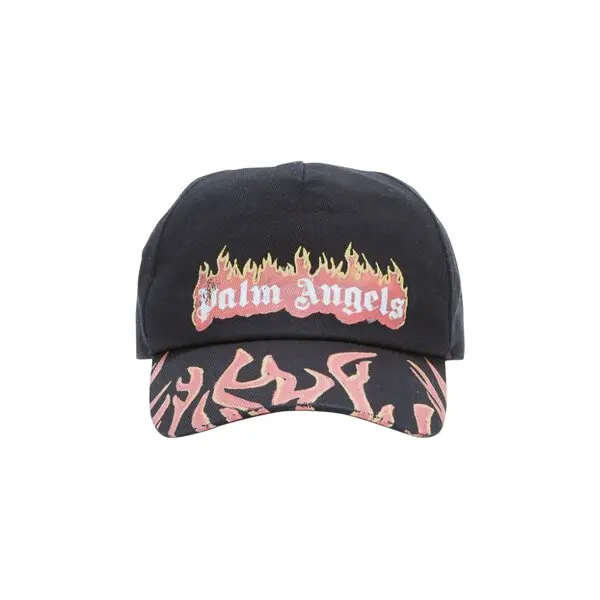 Palm Angels Burning Logo Baseball Cap - Black