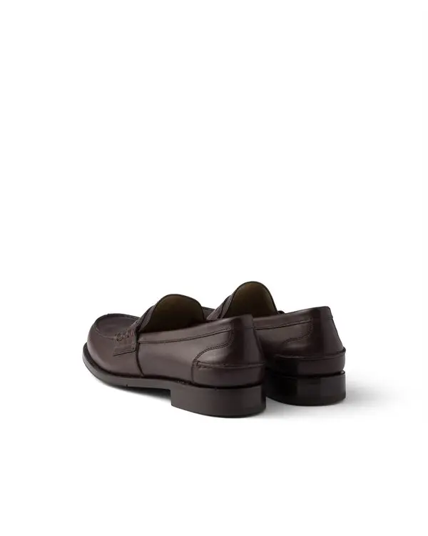 Prada Leather Loafers - Brown