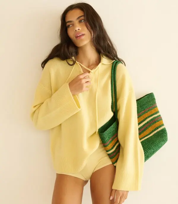 DÔEN Handwoven Raffia Tote Bag