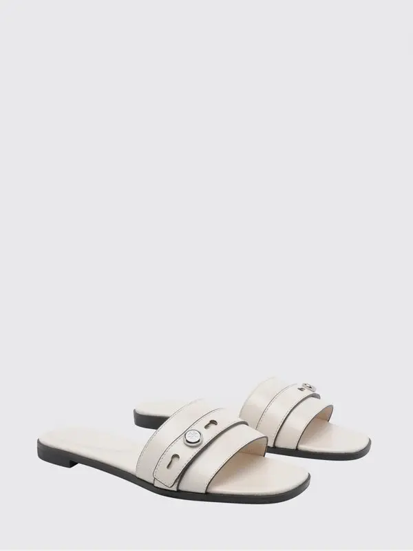 Tory Burch Romy Leather Mules - Beige