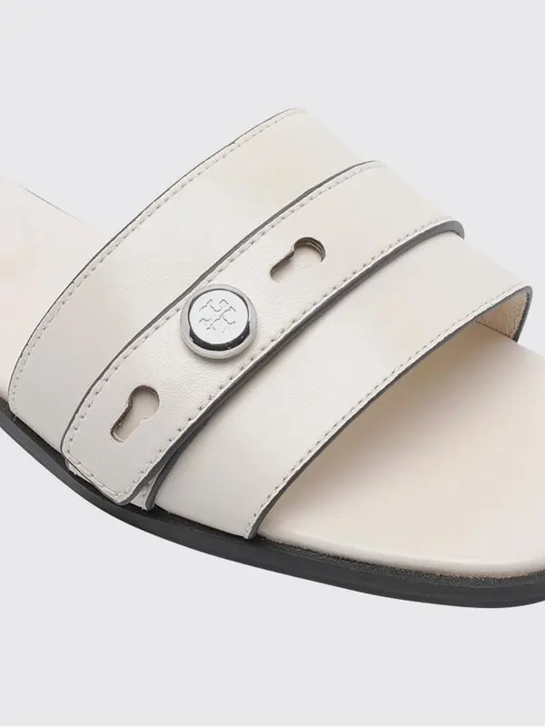 Tory Burch Romy Leather Mules - Beige