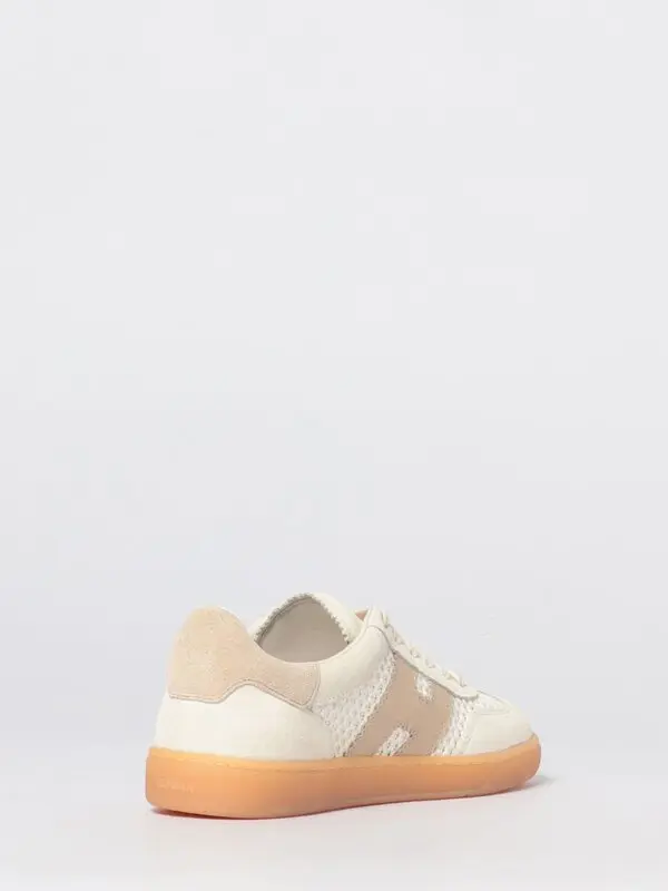 Hogan Suede And Crochet Canvas Lace-up Sneakers - Beige