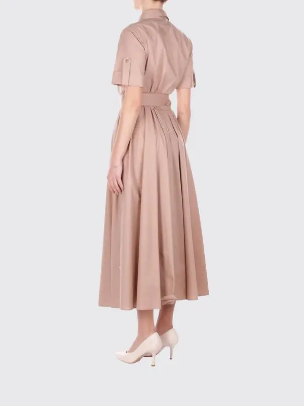 FAY Cotton Poplin Midi Shirt Dress - Beige