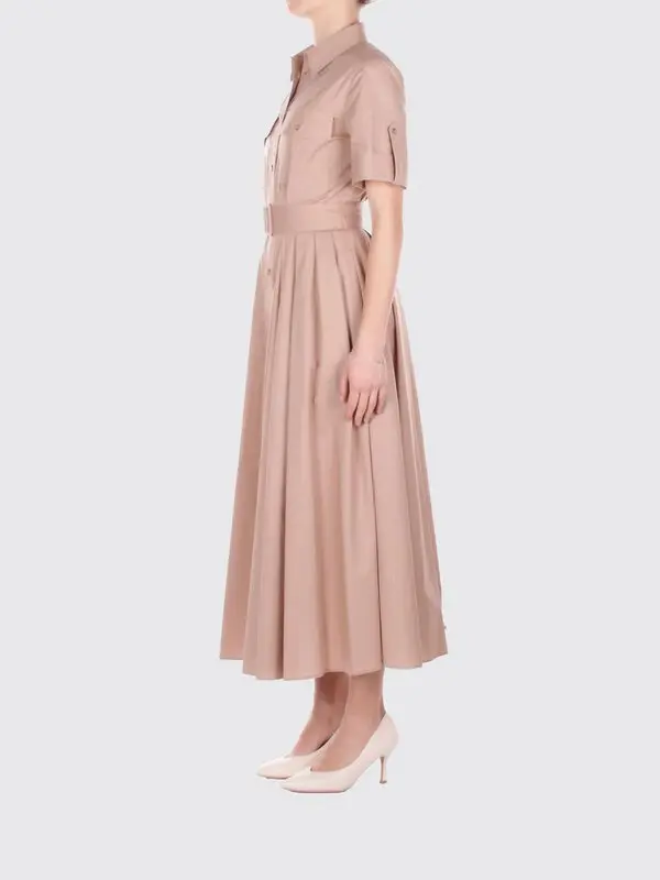 FAY Cotton Poplin Midi Shirt Dress - Beige
