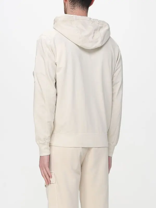 C.P. COMPANY Light Cotton Fleece Zip-up Hoodie - Brown