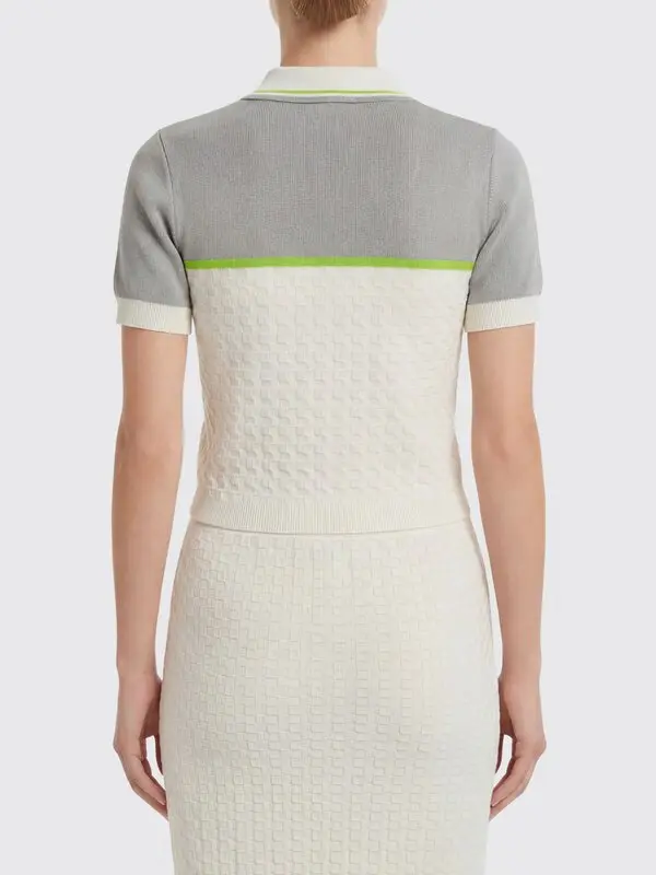 Casablanca Striped Viscose Knit Polo Shirt With Logo