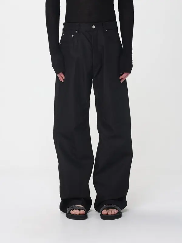 Rick Owens Cotton Wide Leg Jeans - Black