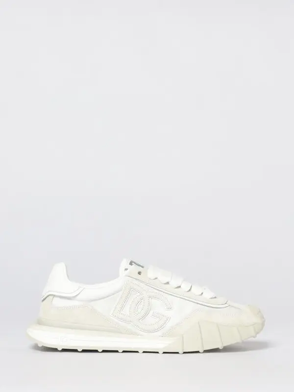 Dolce & Gabbana Dg Athletic Suede And Nylon Sneakers - White