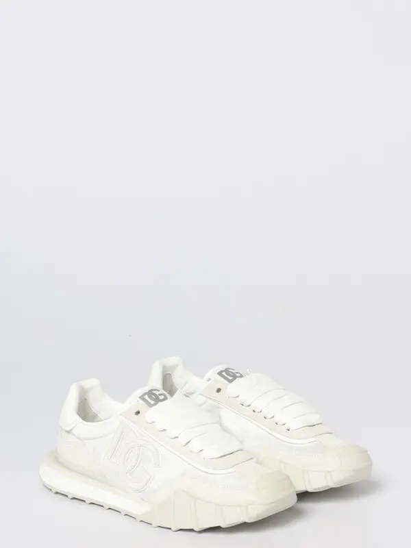 Dolce & Gabbana Dg Athletic Suede And Nylon Sneakers - White