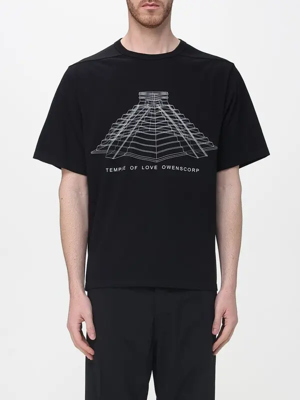 Rick Owens Printed Cotton T-shirt - Black