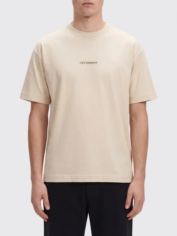 C.P. COMPANY Cotton T-shirt With Logo - Beige