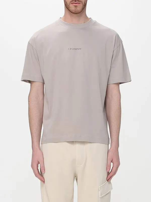 C.P. COMPANY Cotton T-shirt With Logo - Grey