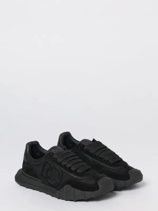 Dolce & Gabbana Dg Athletic Suede And Nylon Sneakers - Black