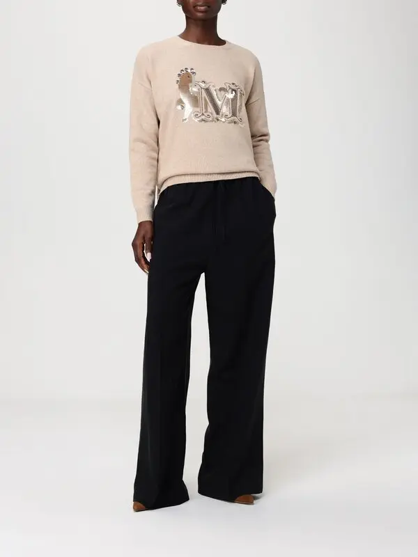 Max Mara Wool And Cashmere Sweater With Sequined Monogram