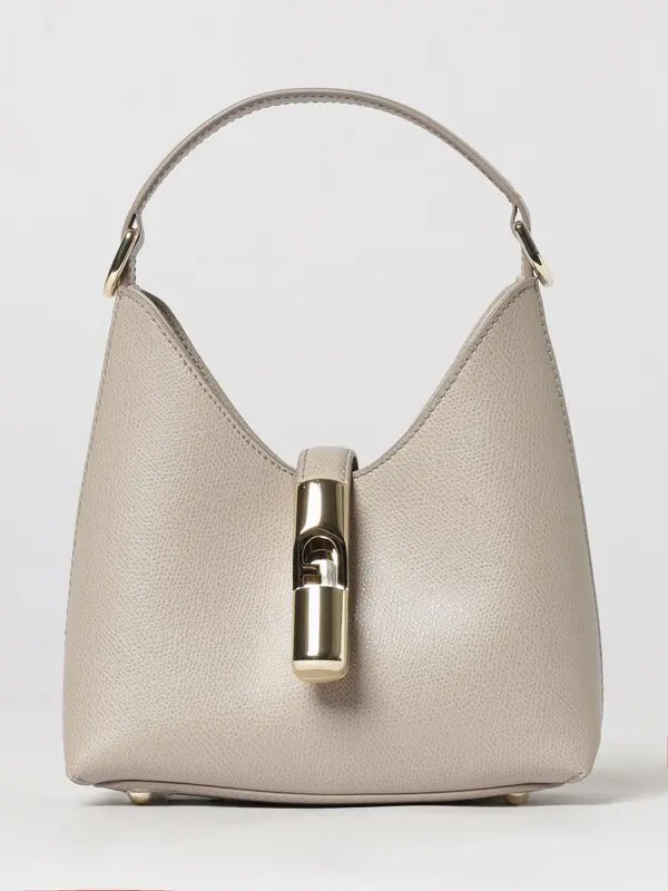 Furla Mini Bag With Gold Tone Clasp - Grey