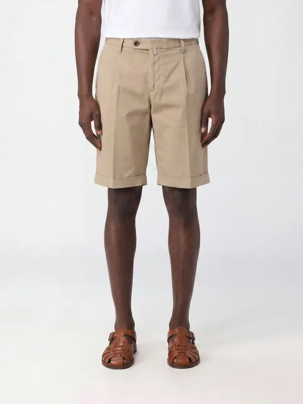 BRIGLIA 1949 Tailored Cotton Shorts - Beige