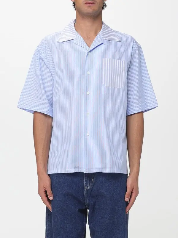 Marni Striped Cotton Casual Shirt - Blue