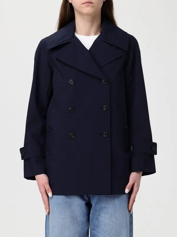 SAVE THE DUCK Double-breasted Trench Coat - Blue