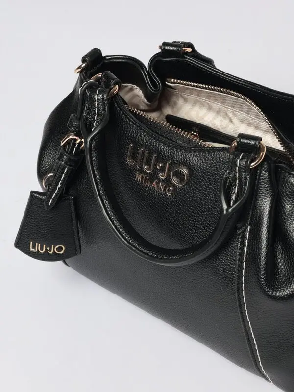 Liu Jo Leather Handbag With Top Handle And Shoulder Strap - Black