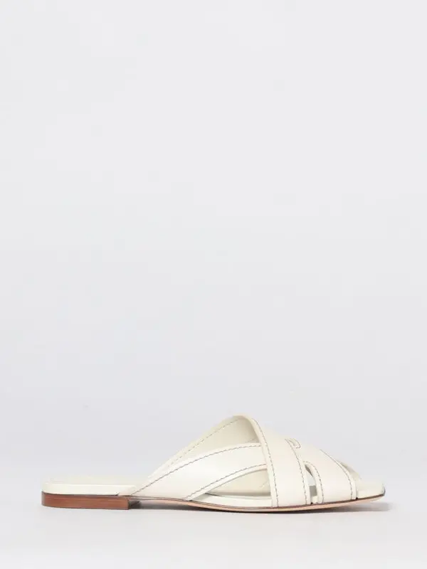 TOD'S Leather Mule Sandals - White