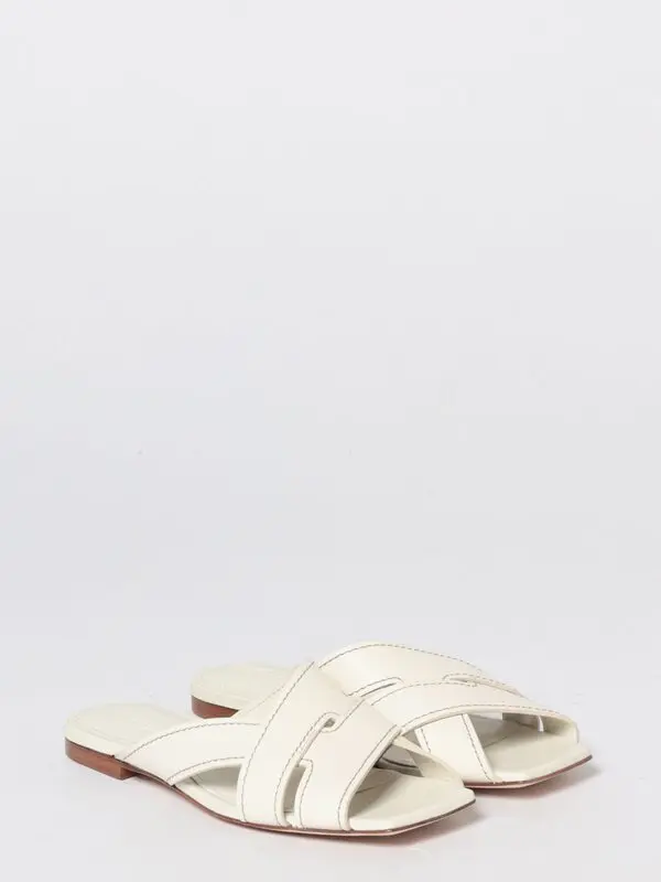 TOD'S Leather Mule Sandals - White