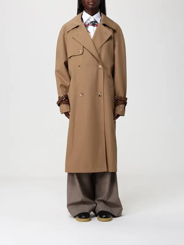 Moschino Double-breasted Cotton Blend Trench Coat - Brown