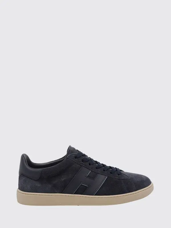 Hogan Suede And Leather Trainers With Side H Monogram - Blue