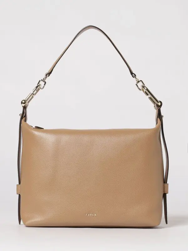 Furla Leather Shoulder Bag - Camel