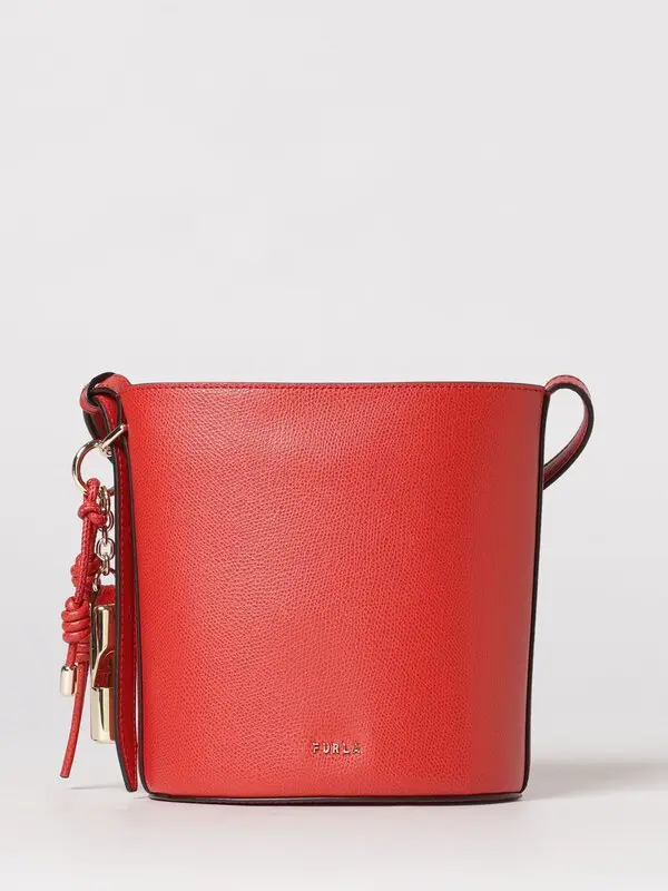 Furla Mini Bucket Bag With Charm Detail - Red
