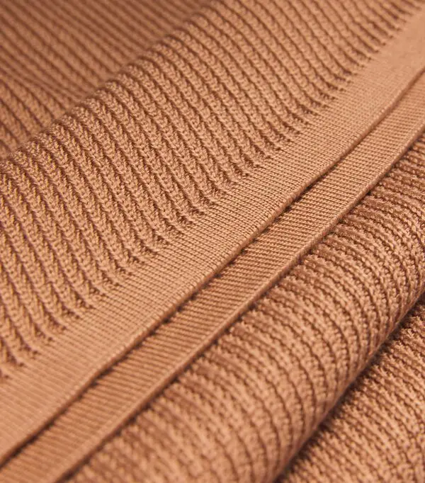 Colombo Silk High-neck Knit Top - Brown