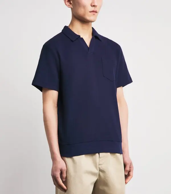 Polo Ralph Lauren Cotton Open-collar Polo Shirt With Pocket - Navy