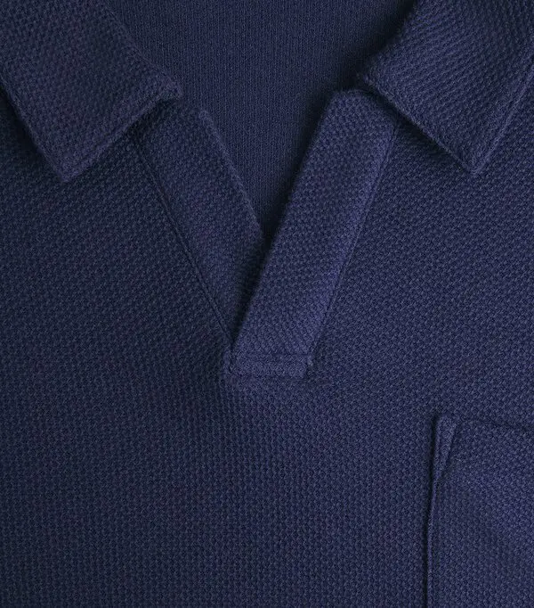 Polo Ralph Lauren Cotton Open-collar Polo Shirt With Pocket - Navy