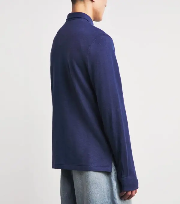 Polo Ralph Lauren Linen Long-sleeve Polo Shirt - Navy