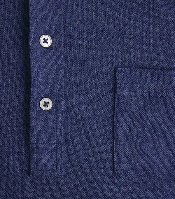 Polo Ralph Lauren Linen Long-sleeve Polo Shirt - Navy