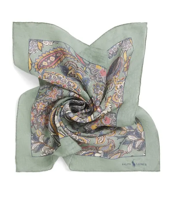 Polo Ralph Lauren Linen Floral Scarf - Green