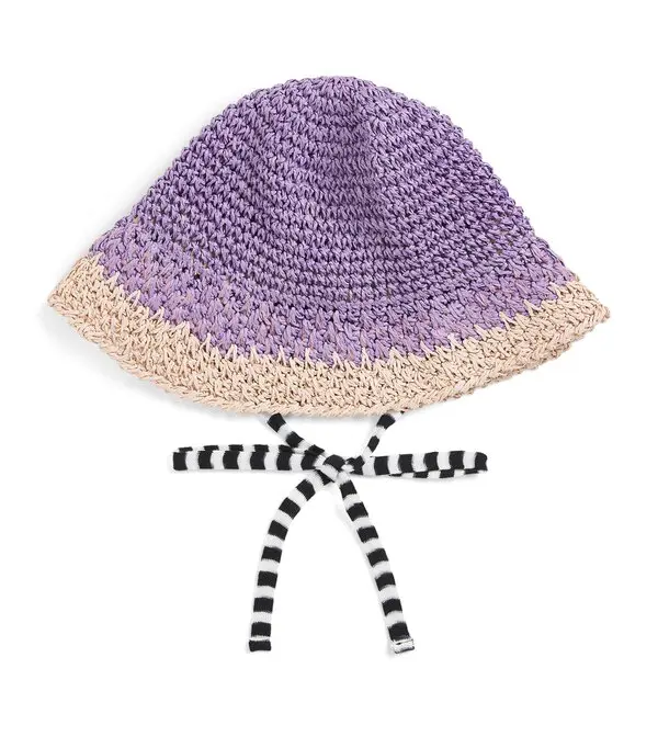 Missoni Straw Sunhat With Tie Detail - Purple
