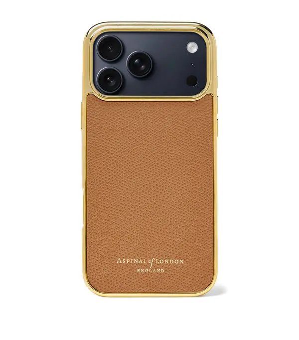 ASPINAL OF LONDON Leather Iphone 17 Pro Case - Brown
