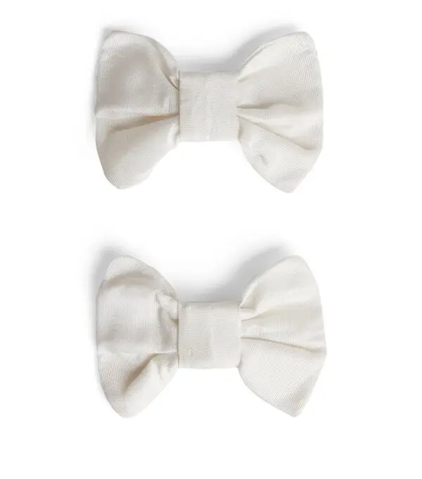 Bonpoint Bow Hair Clips - White
