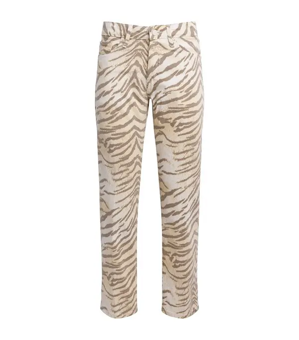 Good American Tiger Print Straight Jeans