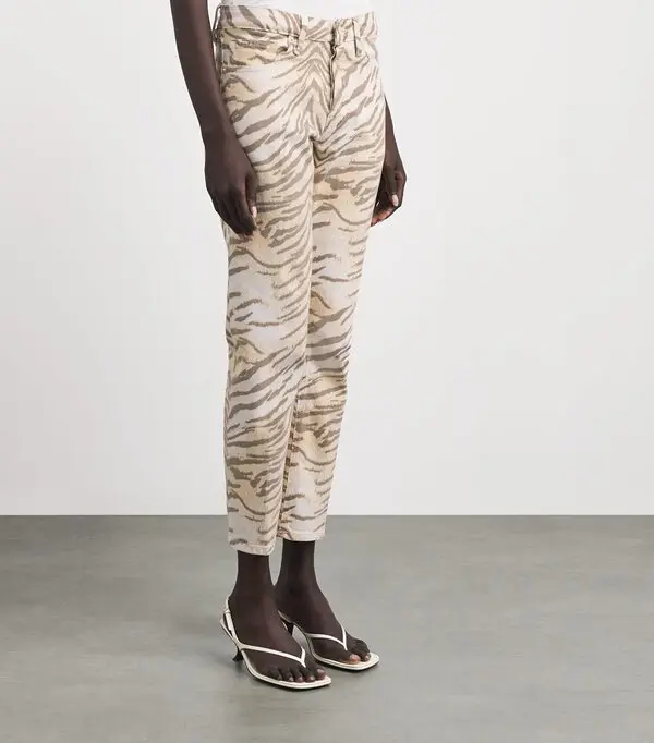 Good American Tiger Print Straight Jeans
