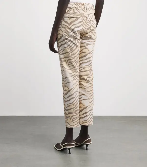 Good American Tiger Print Straight Jeans
