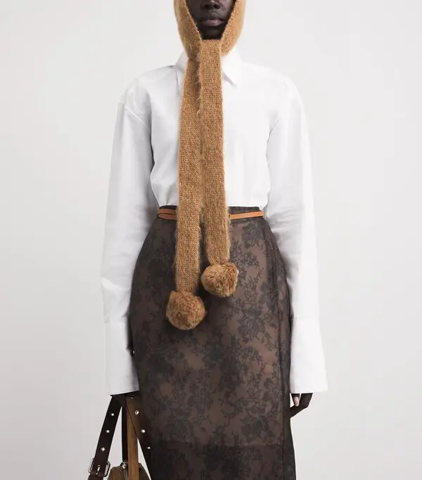 Acne Studios Mohair-wool Earflap Beanie - Brown