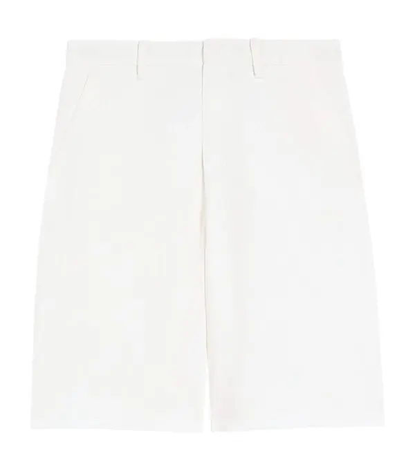 Max Mara Cotton-linen Bermuda Shorts - White