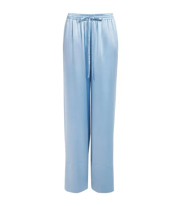 LAURA PITHARAS Silk Drawstring Trousers - Blue