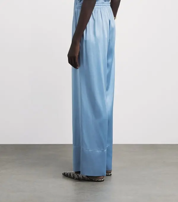 LAURA PITHARAS Silk Drawstring Trousers - Blue