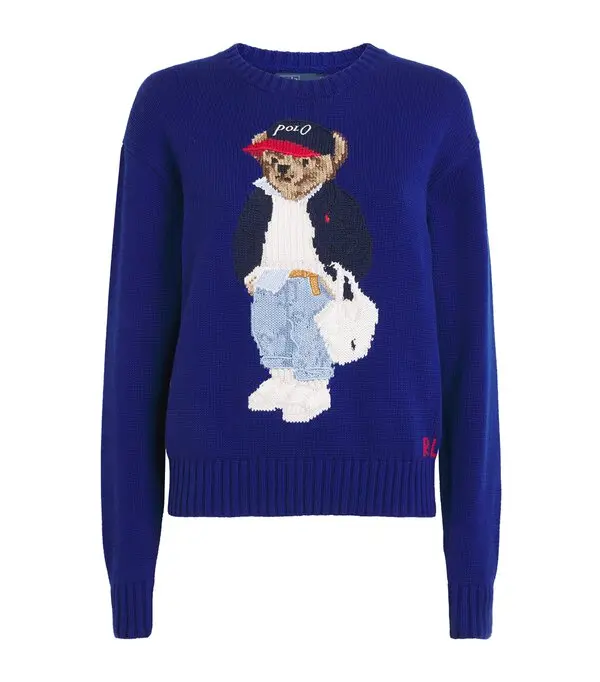 Polo Ralph Lauren Cotton Polo Bear Sweater - Blue