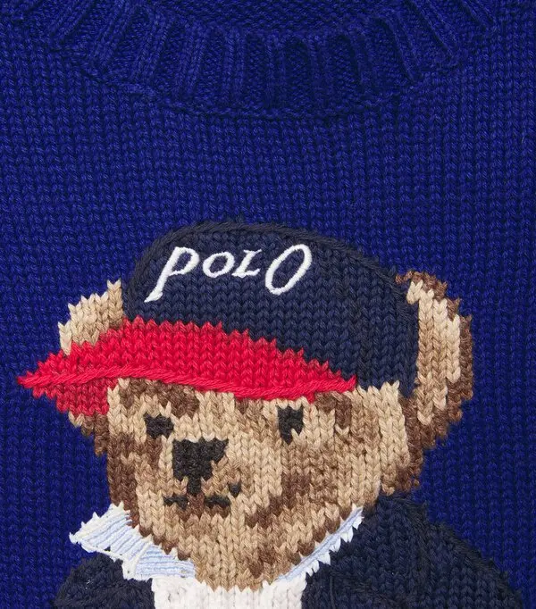 Polo Ralph Lauren Cotton Polo Bear Sweater - Blue
