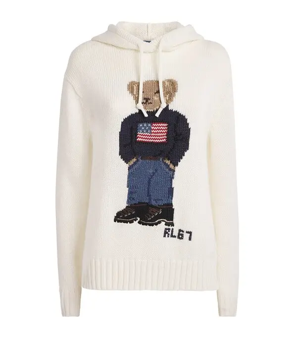 Polo Ralph Lauren Polo Bear Knit Hoodie - Ivory