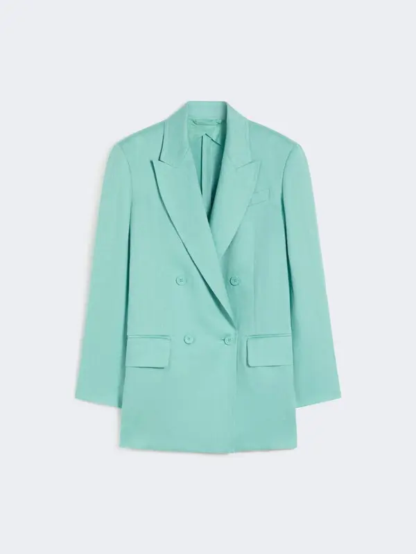 Max Mara Olimpia Jacket In Chevron Linen - Water