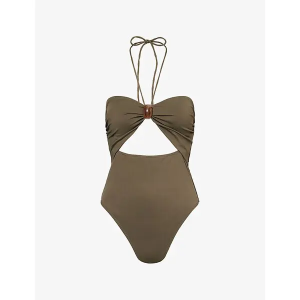 4TH & RECKLESS Gem Cut-out Swimsuit - Olive